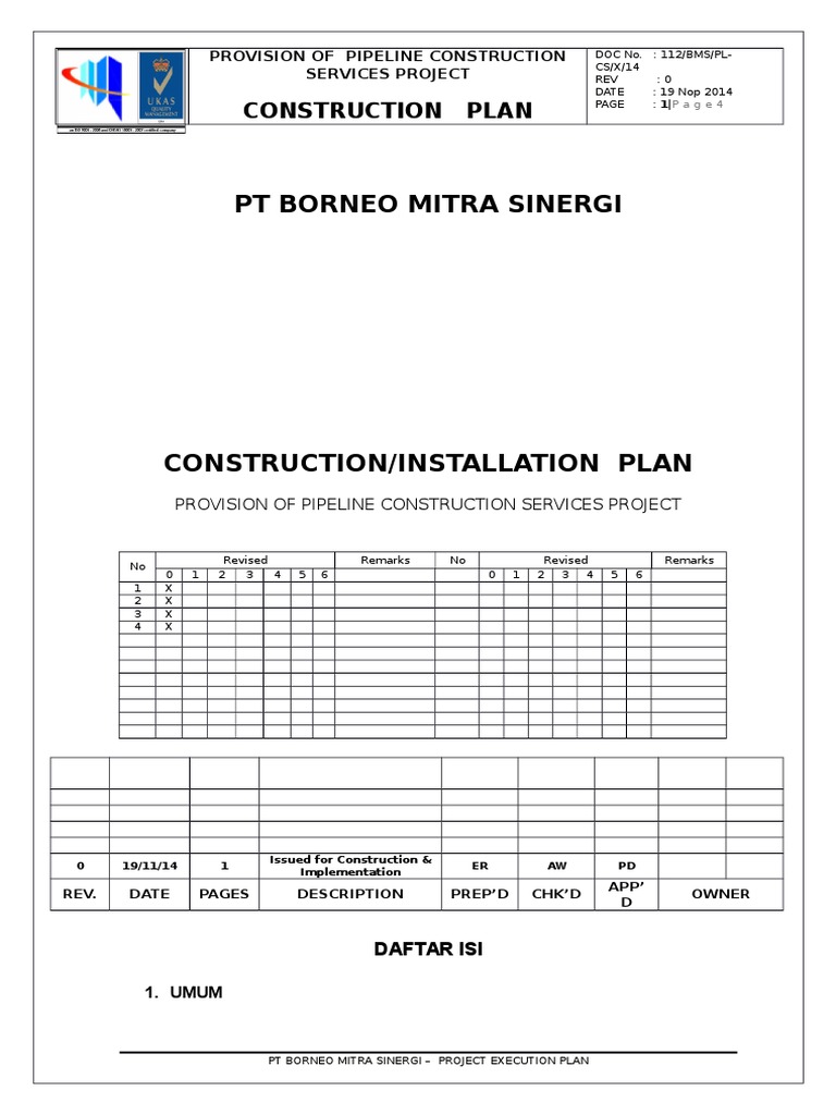 PT Borneo Mitra Sinergi: Construction Plan | PDF