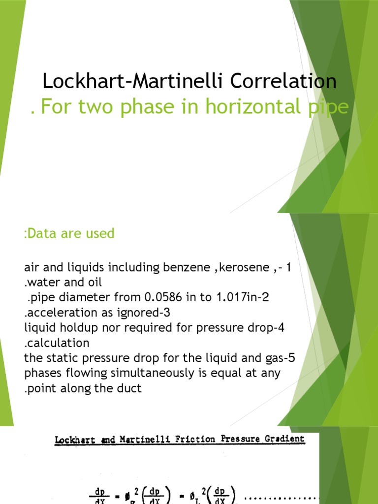 Lockhart-Martinelli Correlation: For Two Phase in Horizontal Pipe | PDF