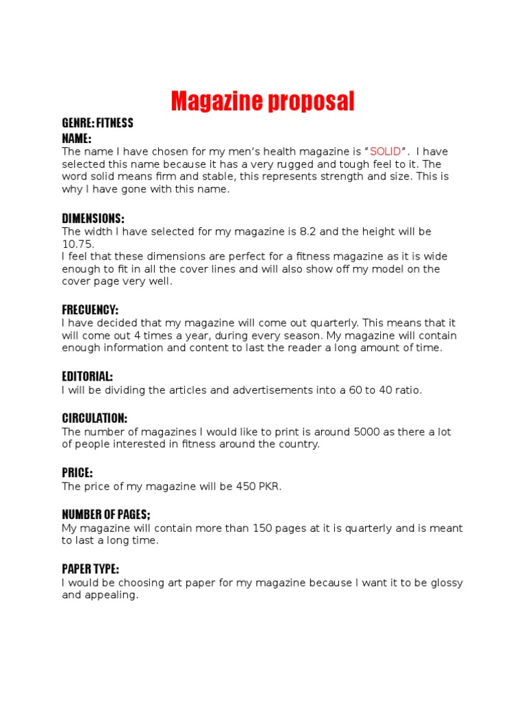 Magazine Proposal | PDF