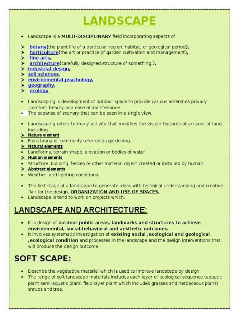 Landscape and Architecture | PDF | Landscape | Nature