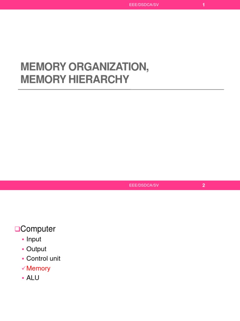 Memory Organization, Memory Hierarchy | Download Free PDF | Computer Data Storage | Central ...
