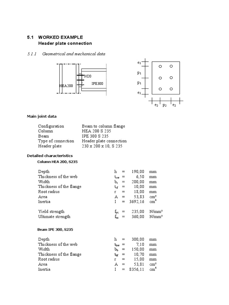 Header Plate Connection | PDF | Screw | Strength Of Materials