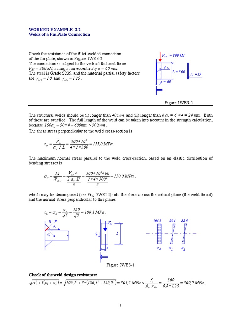 Welds of A Fin Plate Connection | PDF | Structural Steel | Stress ...