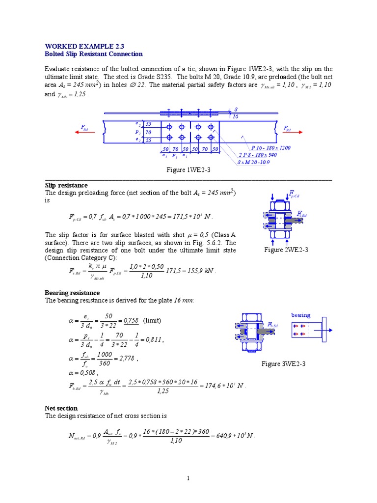 Bolted Slip Resistant Connection EC3 | PDF | Nature