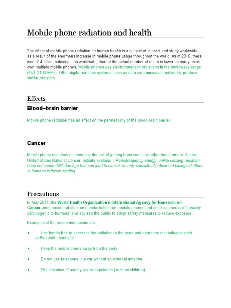 Mobile Phone Radiation: Health Effects & Safety Tips | PDF