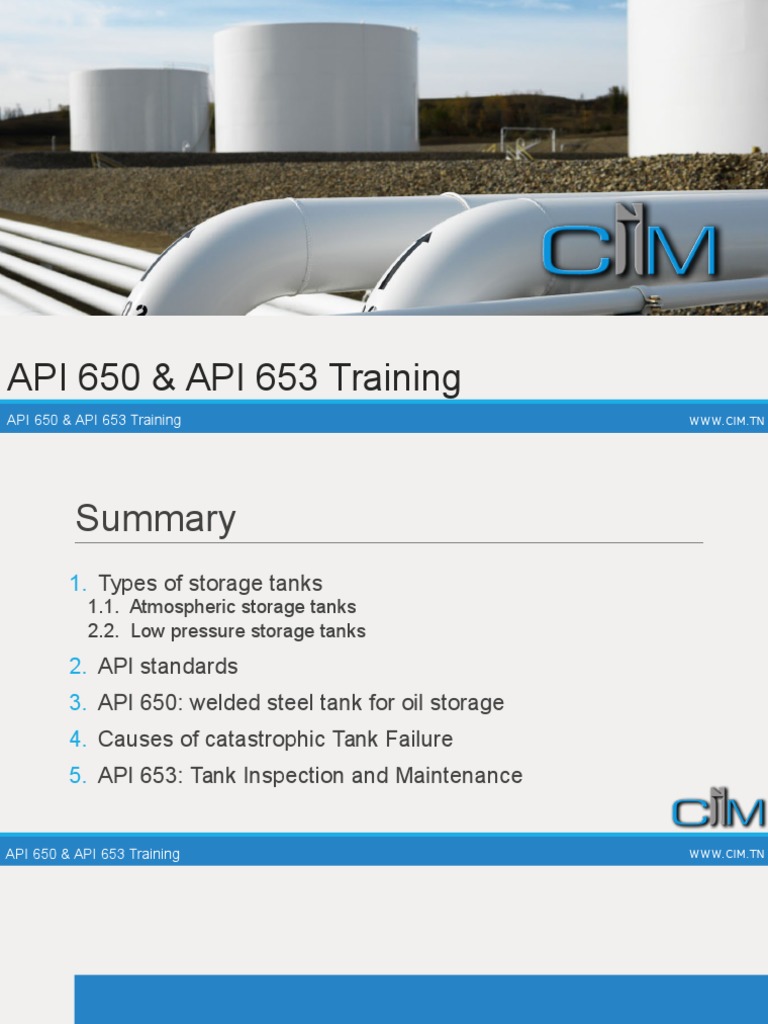 API 650 & API 653 Training | PDF | Welding | Construction