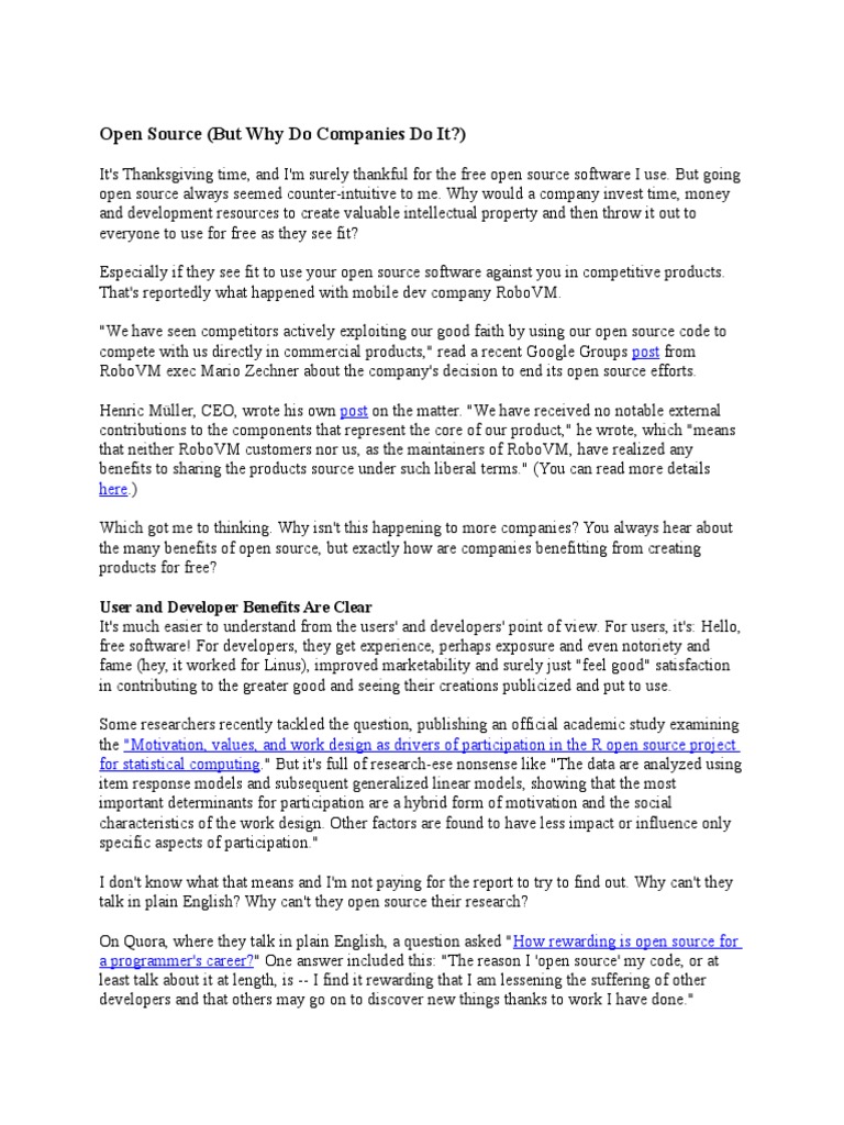 Why Open Source | Download Free PDF | Proprietary Software | Software Bug