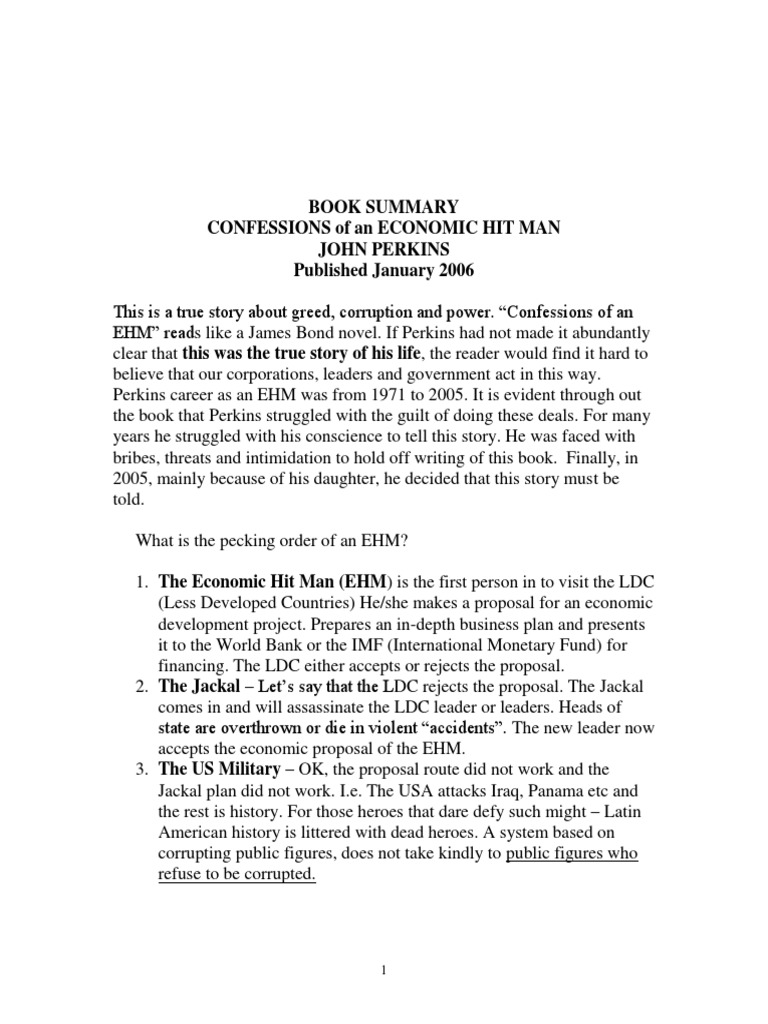 Confessions of An Economic Hitman Message | PDF | Loans | The United States