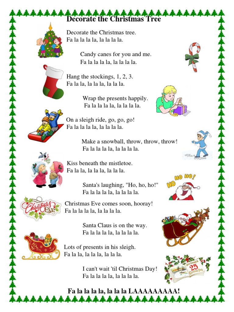 Decorate The Christmas Tree: Fa La La La La, La La La LAAAAAAAAA! | PDF ...