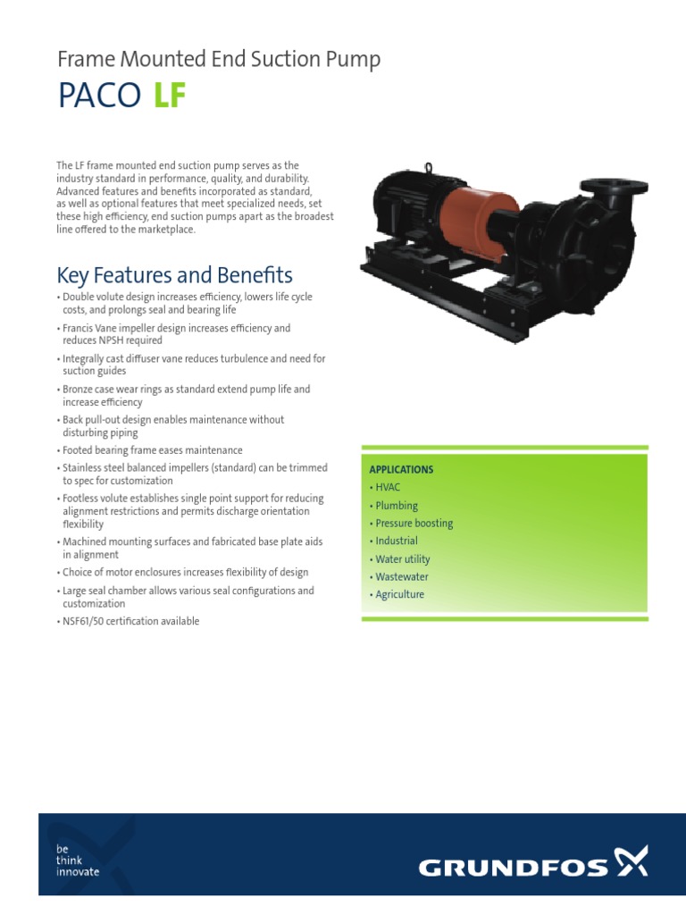Frame Mounted End Suction Pump: Key Features and Benefits | PDF | Pump ...