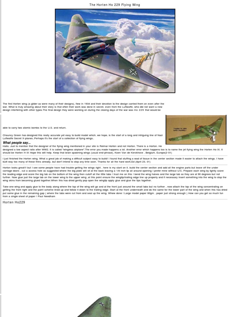 Horten HO 229 | PDF | Aviation | Aircraft
