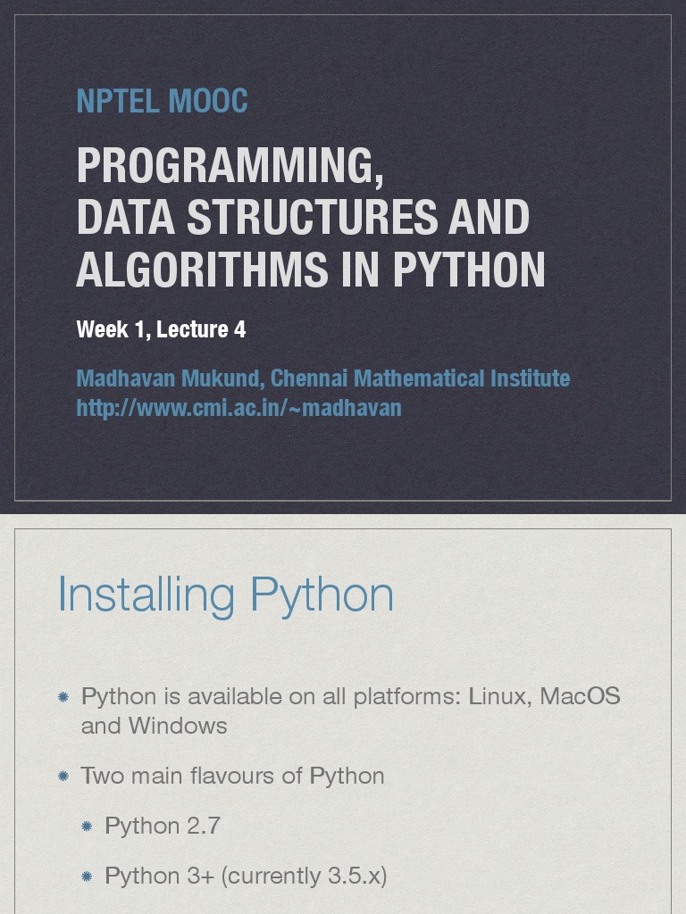 Python Week1 Lecture4 Handout | PDF