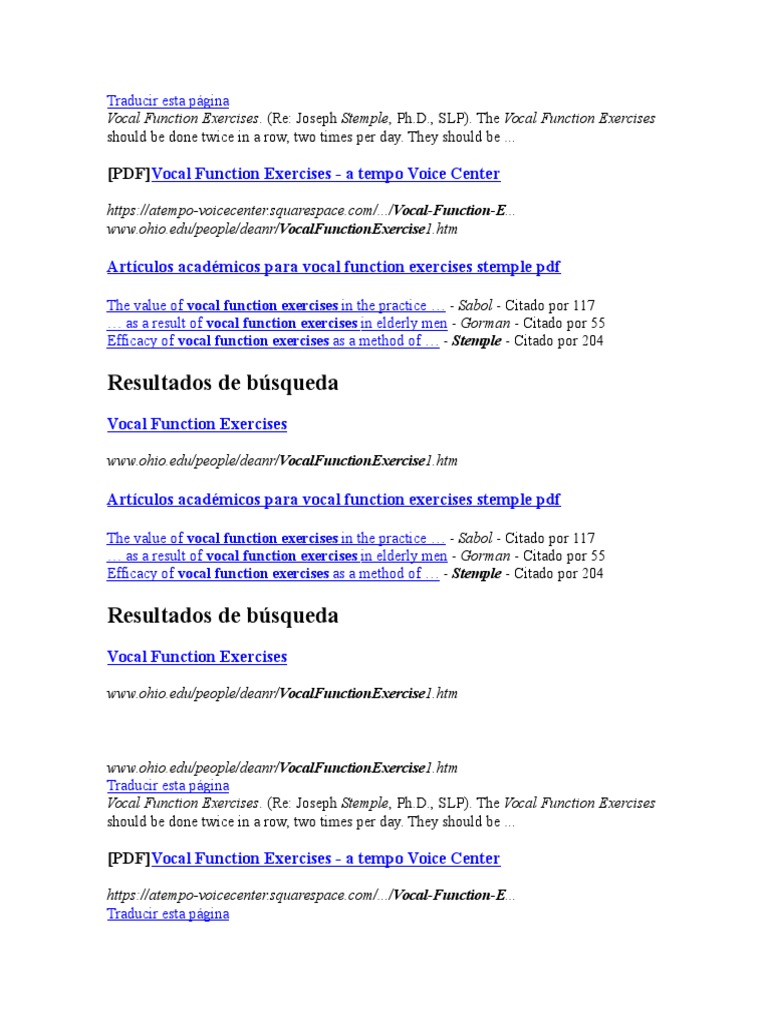 Joseph Stemple's Vocal Function Exercises for Treating Voice Disorders ...