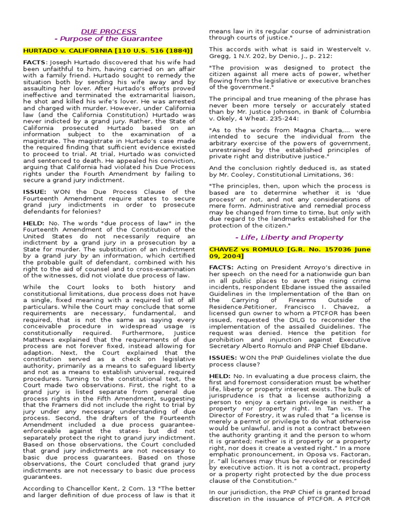 Due Process Only | Download Free PDF | Fourteenth Amendment To The ...