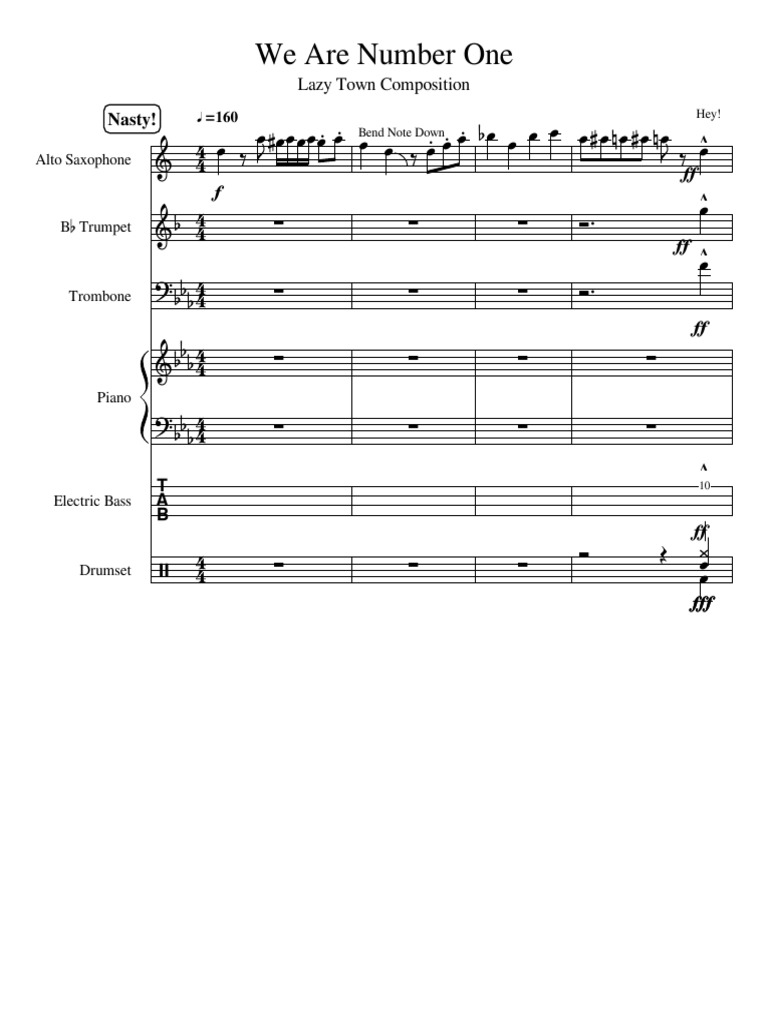 We Are Number One Lazy Town PDF | PDF | Jazz | Sound Production