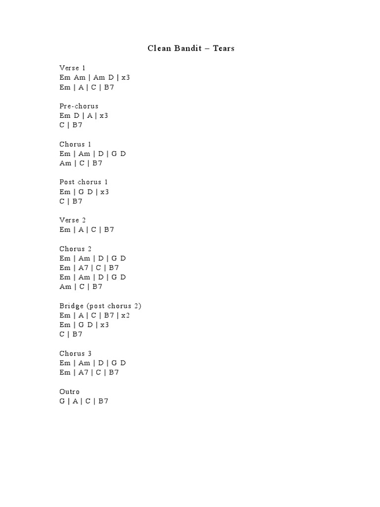 Estrutura de Acordes de "Tears" | PDF