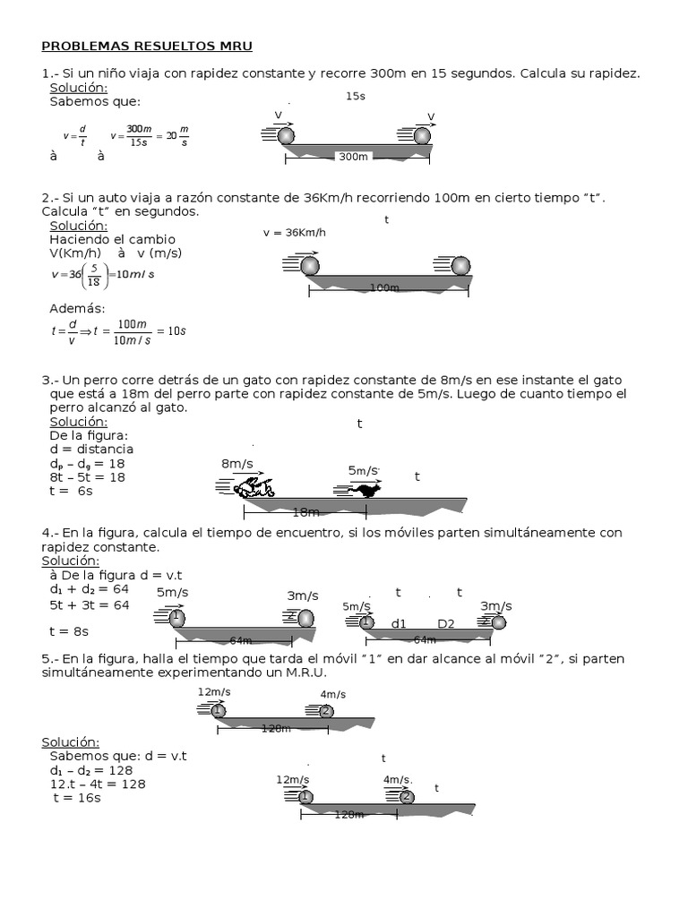 Problemas Resueltos Mru | PDF