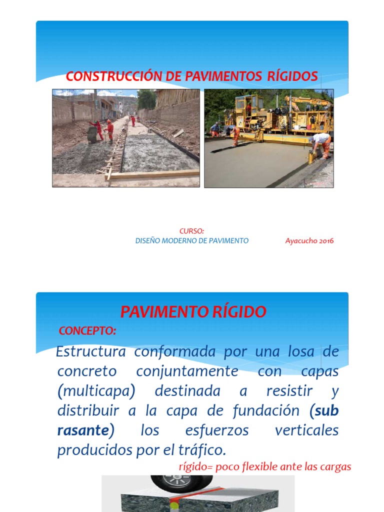 Proceso Constructivo Pavimento Rigido | Hormigón | Densidad