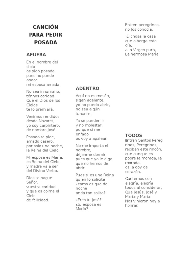 Canción para Pedir Posada | PDF