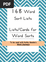 Within Word Pattern Word Sorts Guide | PDF | Notebook