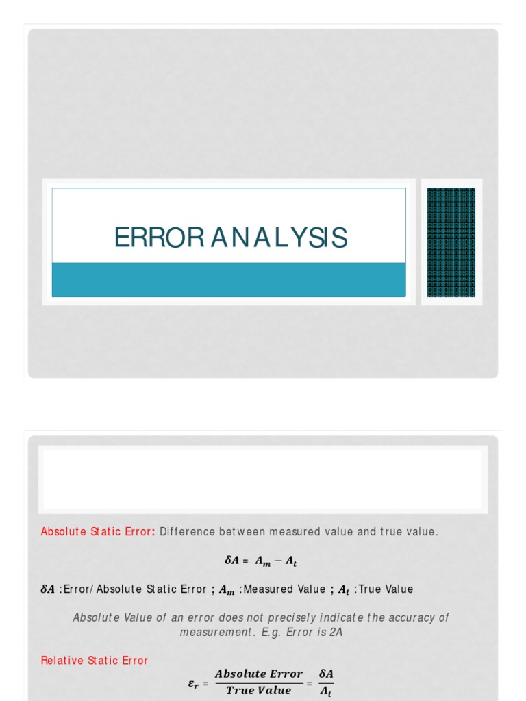 MI - Errors | PDF | Accuracy And Precision | Errors And Residuals