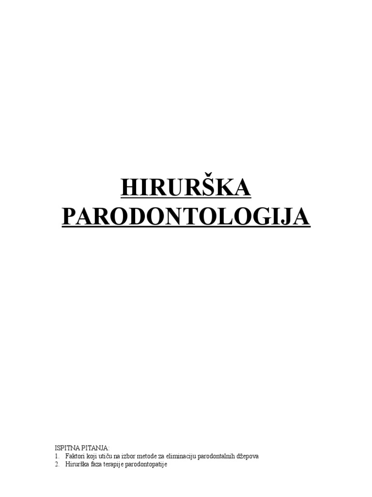 Hirurška Parodontologija | PDF