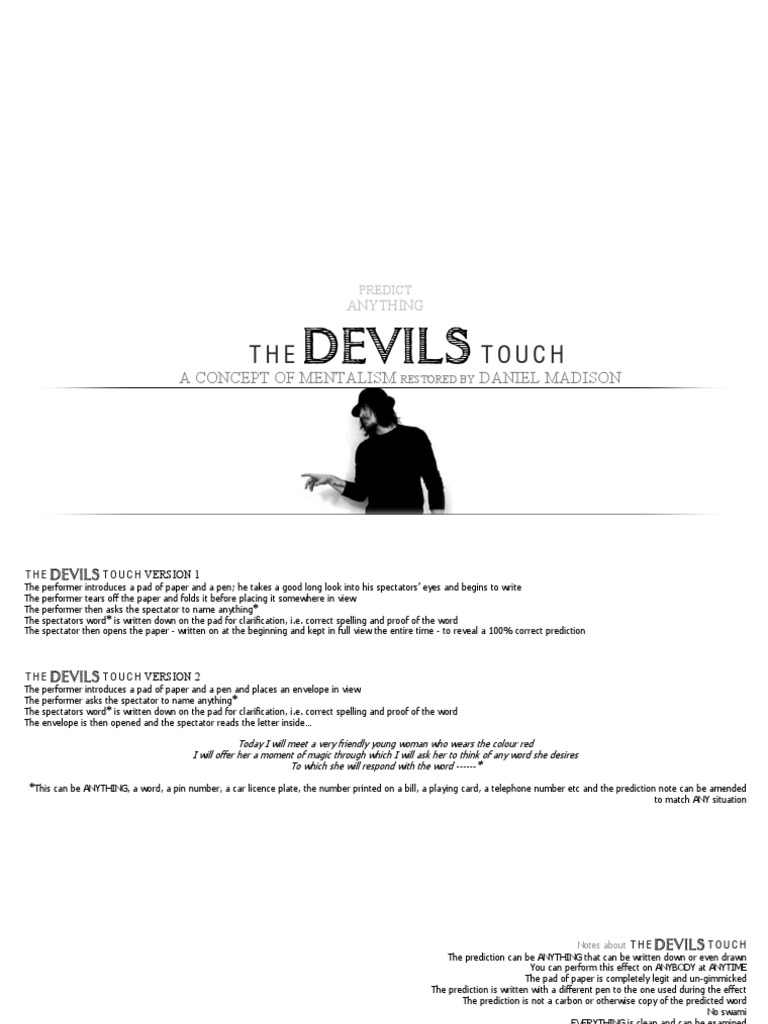 Daniel Madison - The Devil's Touch PDF | PDF | Pen | Password