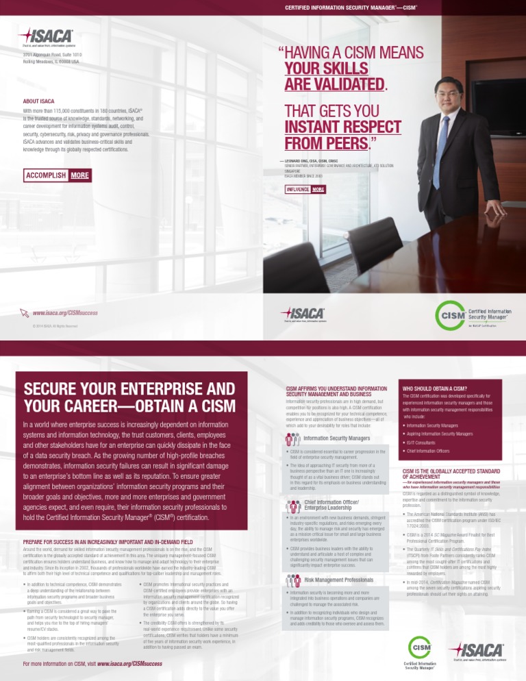 CISM Brochure | PDF | Professional Certification | Information Security