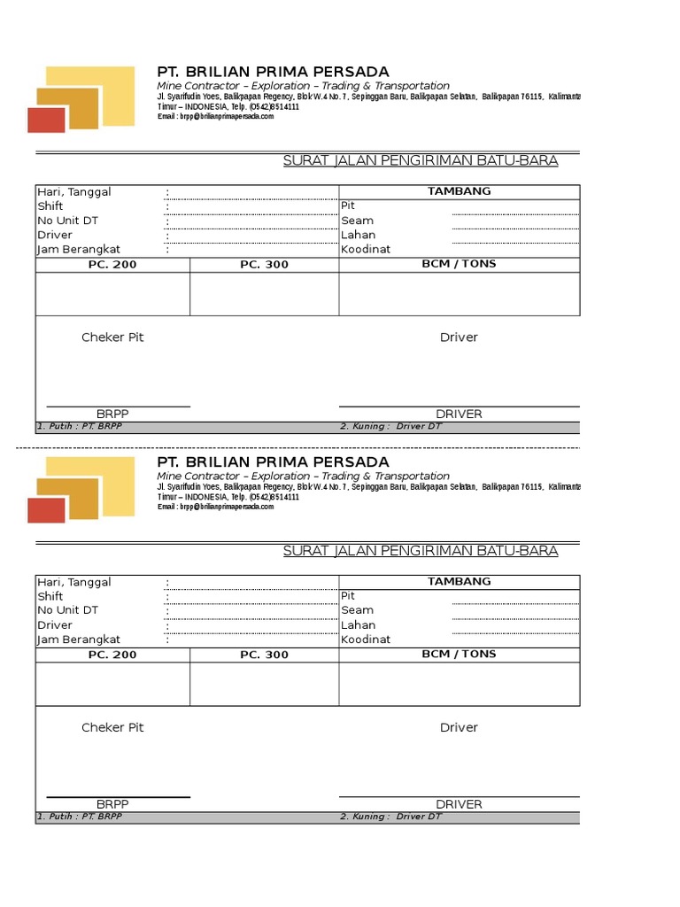 Form Batu Bara | PDF
