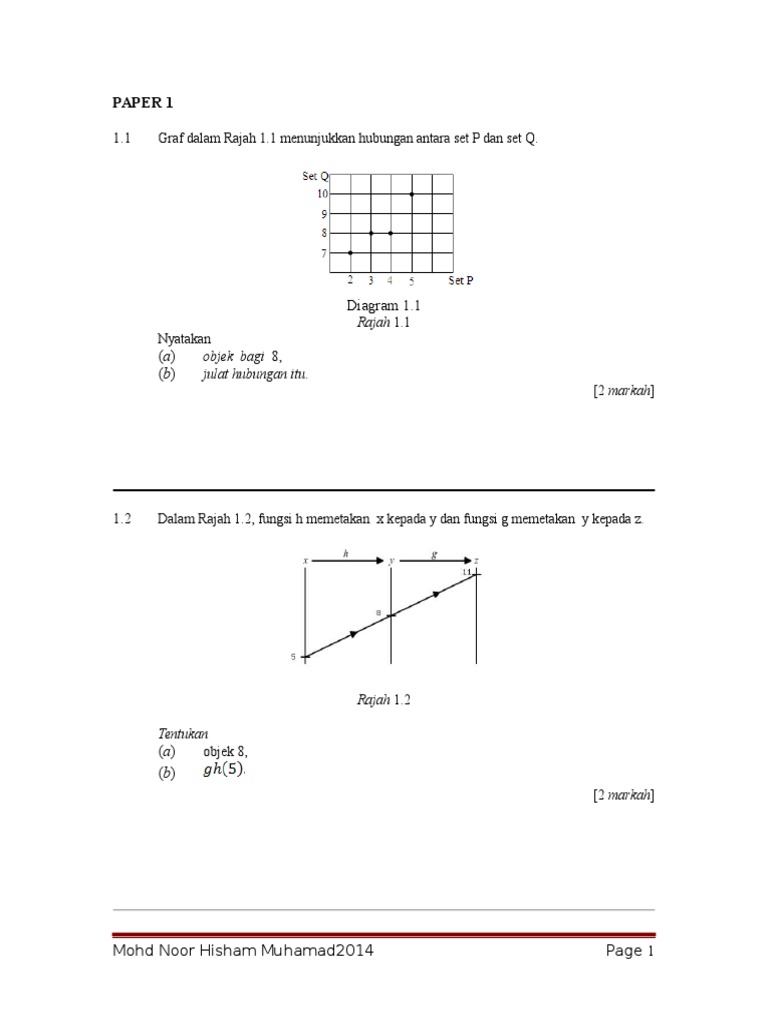Modul Add Maths 2012 Paper 1 (New) | PDF