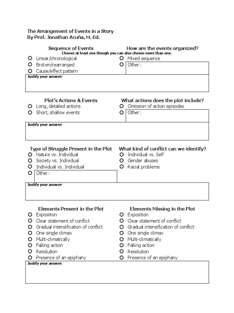 Arrangement of Events in A Story | PDF | Self-Improvement