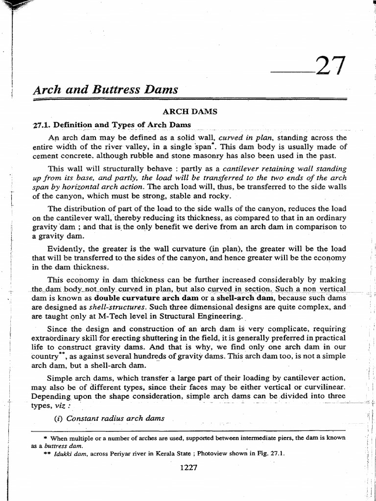 27 - Arch and Buttress Dams | PDF | Dam | Stress (Mechanics)