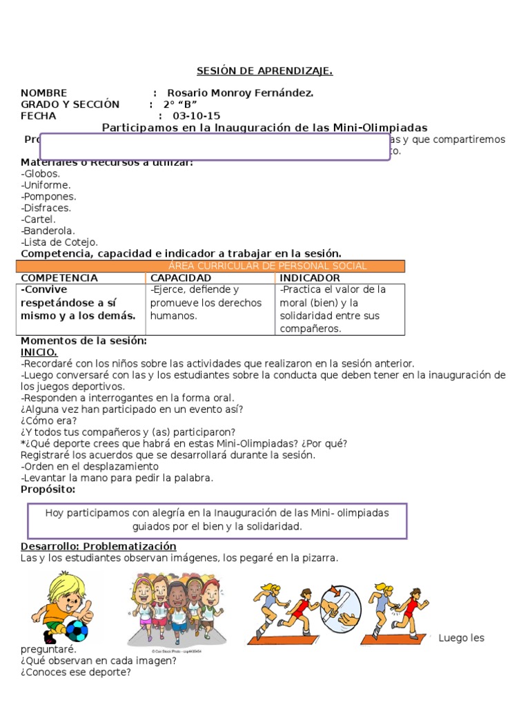 Olimpiadas Mini | PDF | Deportes | Aprendizaje