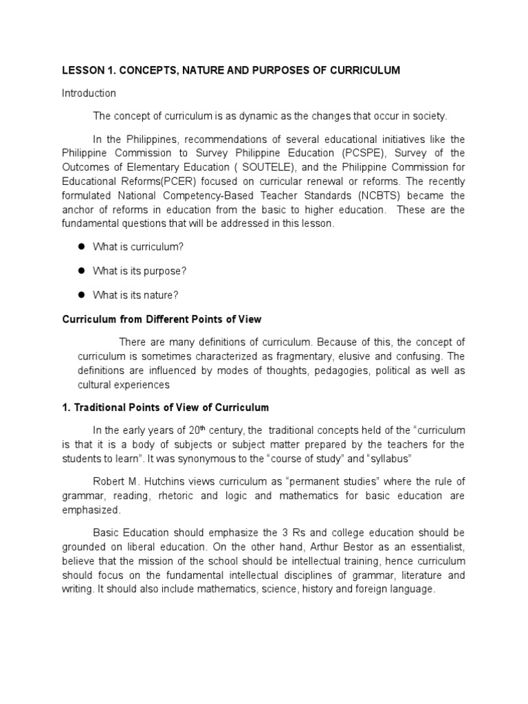 Curriculum Development Handout | PDF | Curriculum | Learning