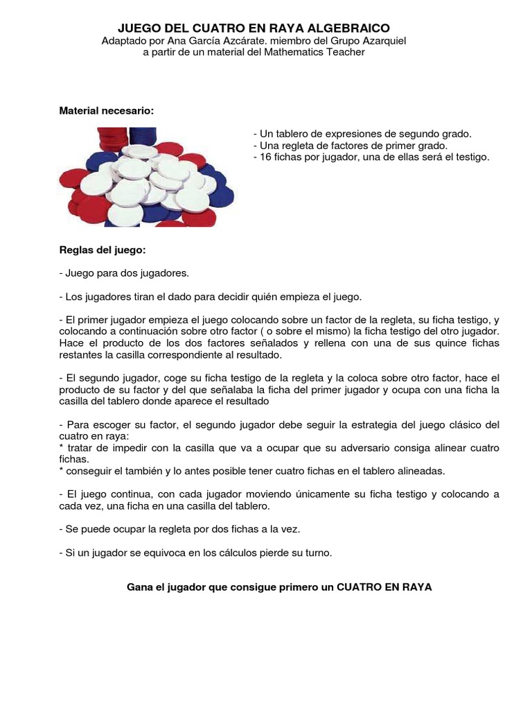 Juego Del 4 en Raya PDF | PDF