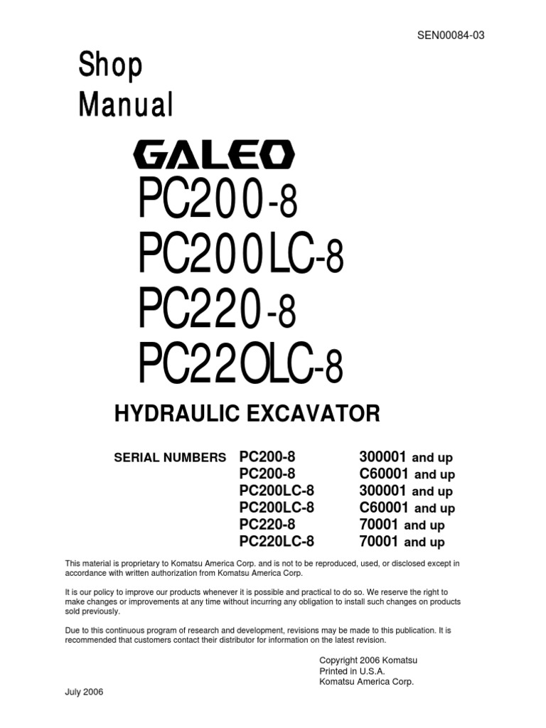 PC200-8 Sen00084-03 PDF | PDF | Valve | Internal Combustion Engine