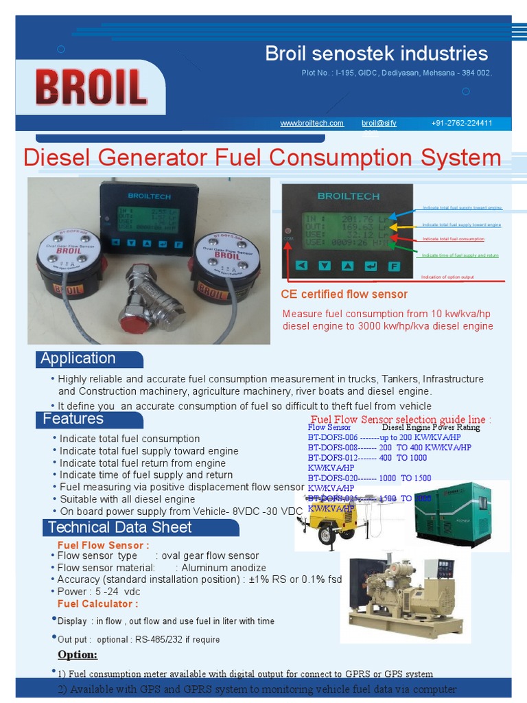 Fuel Consumption Meter - Diesel Flow Sensor | PDF | Flow Measurement ...