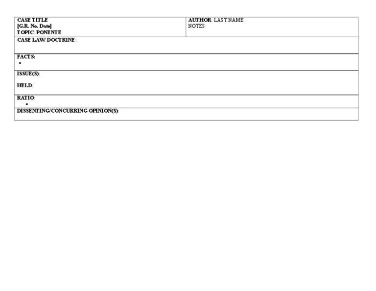 01 Case Digest Template | PDF