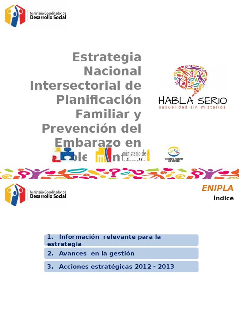 Estrategia ENIPLA: Prevención Embarazo Adolescente | PDF | Control de ...