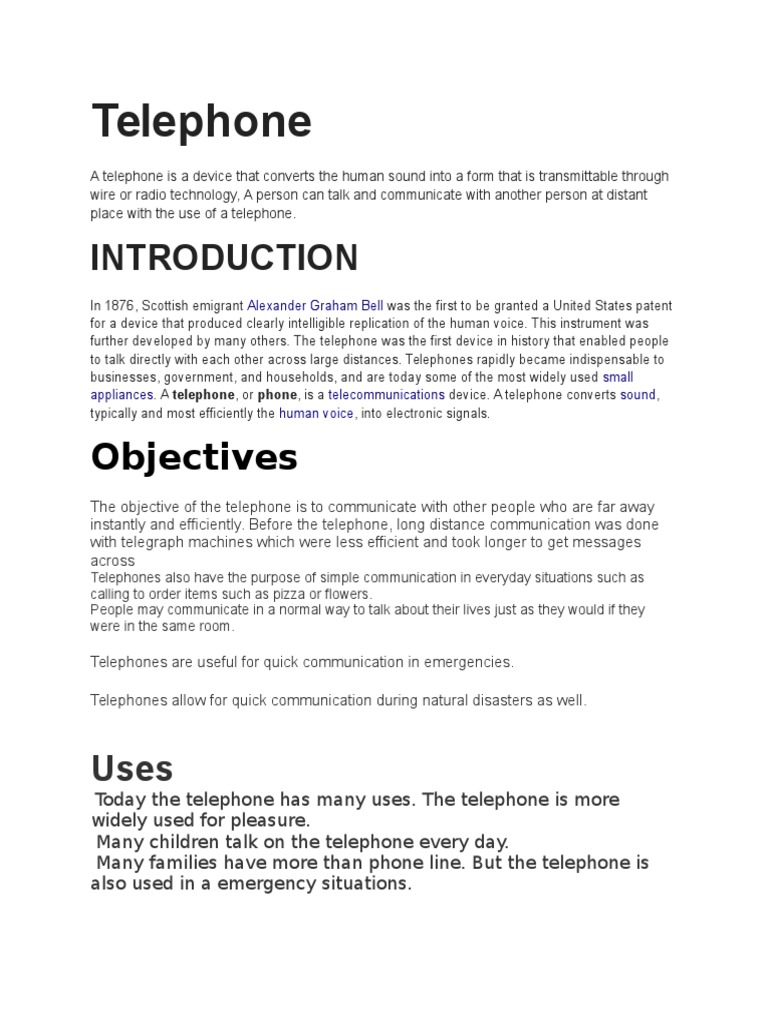 Telephone | PDF | Telephone | Telecommunication
