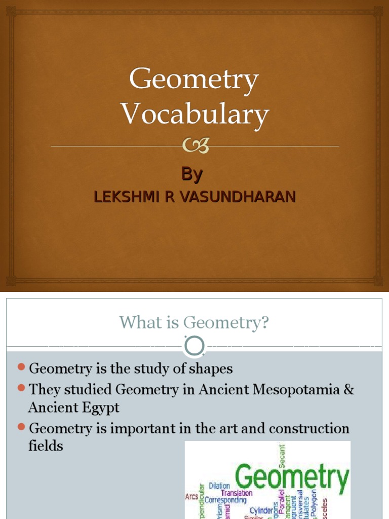 Essential Geometry Vocabulary Guide | PDF | Line (Geometry) | Angle
