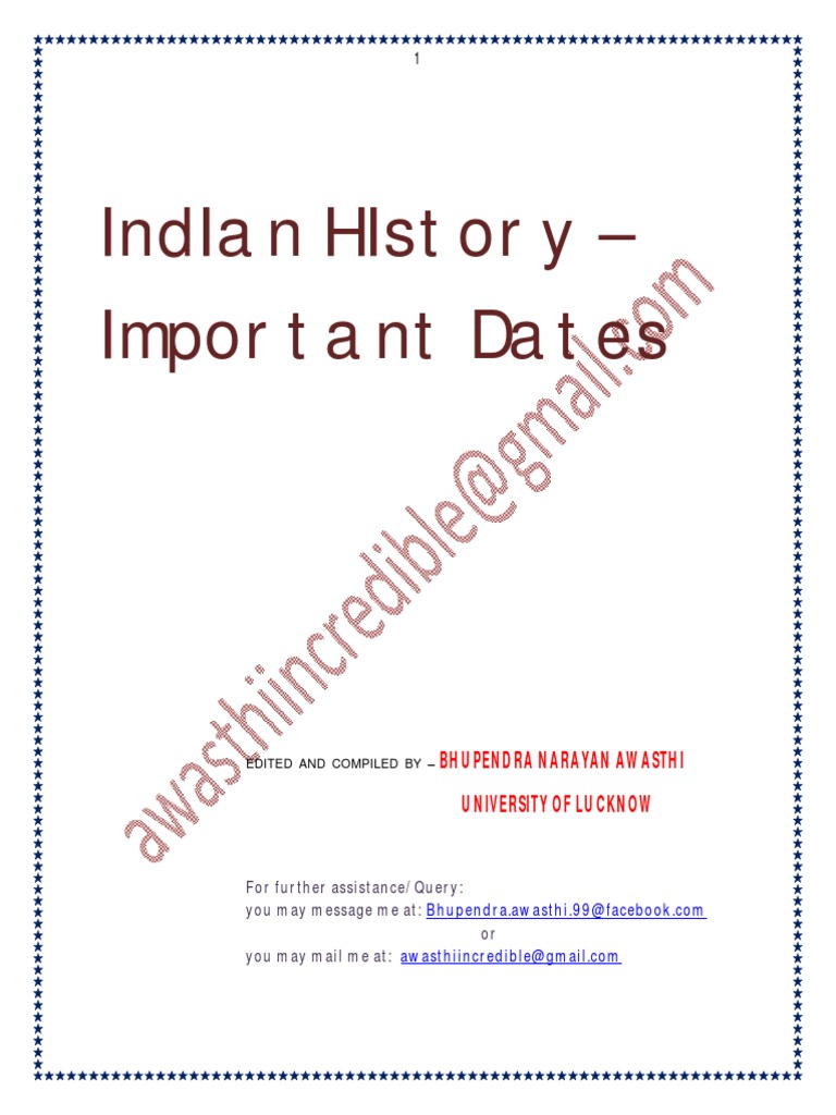 History Notes For SSC CGL by Bhupendra Awasthi | PDF