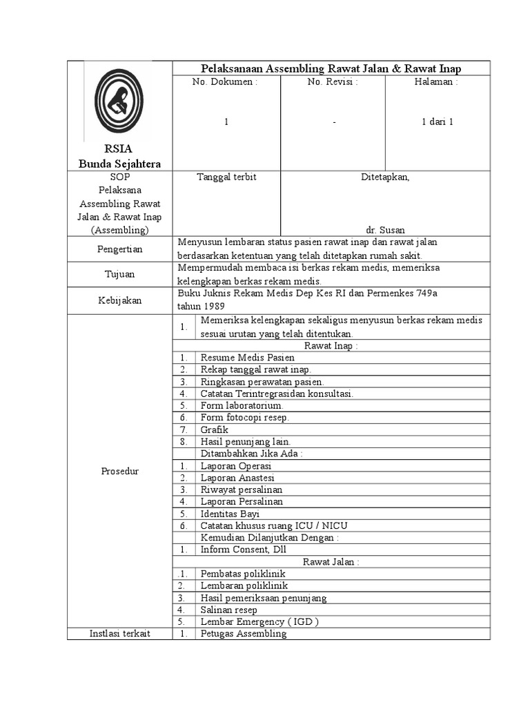 SOP Assembling, Coding, Indexi | PDF
