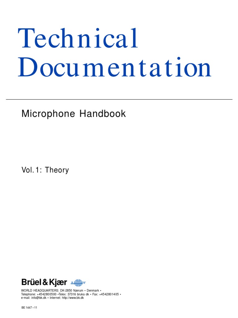 Microphone Handbook, Vol. 1 - Theory (Bruel & Kjaer, 1996) PDF | PDF ...