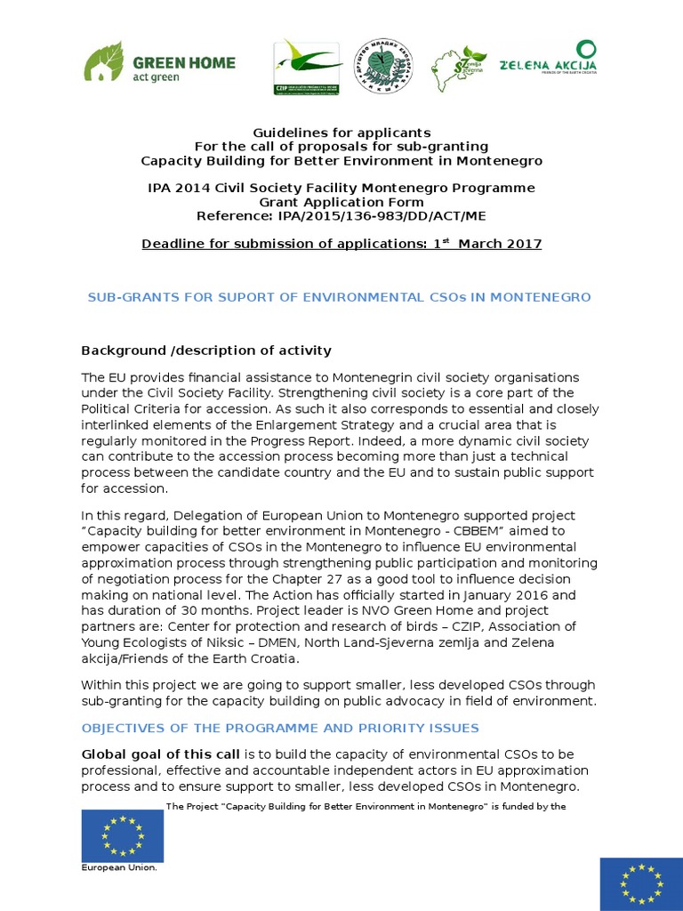 Guidelines For Applicants IPA CBBEM Final | PDF | European Union | Capacity Building