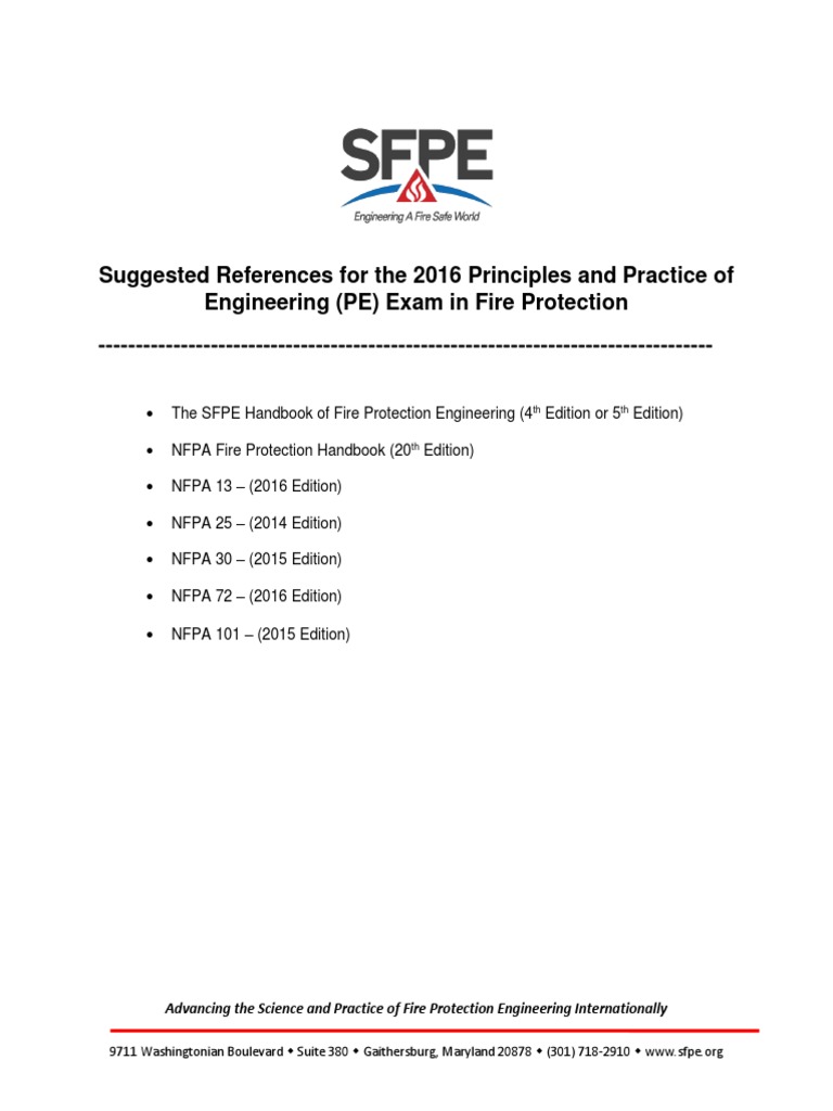 2016 Fire Protection PE Exa | PDF | Technology & Engineering