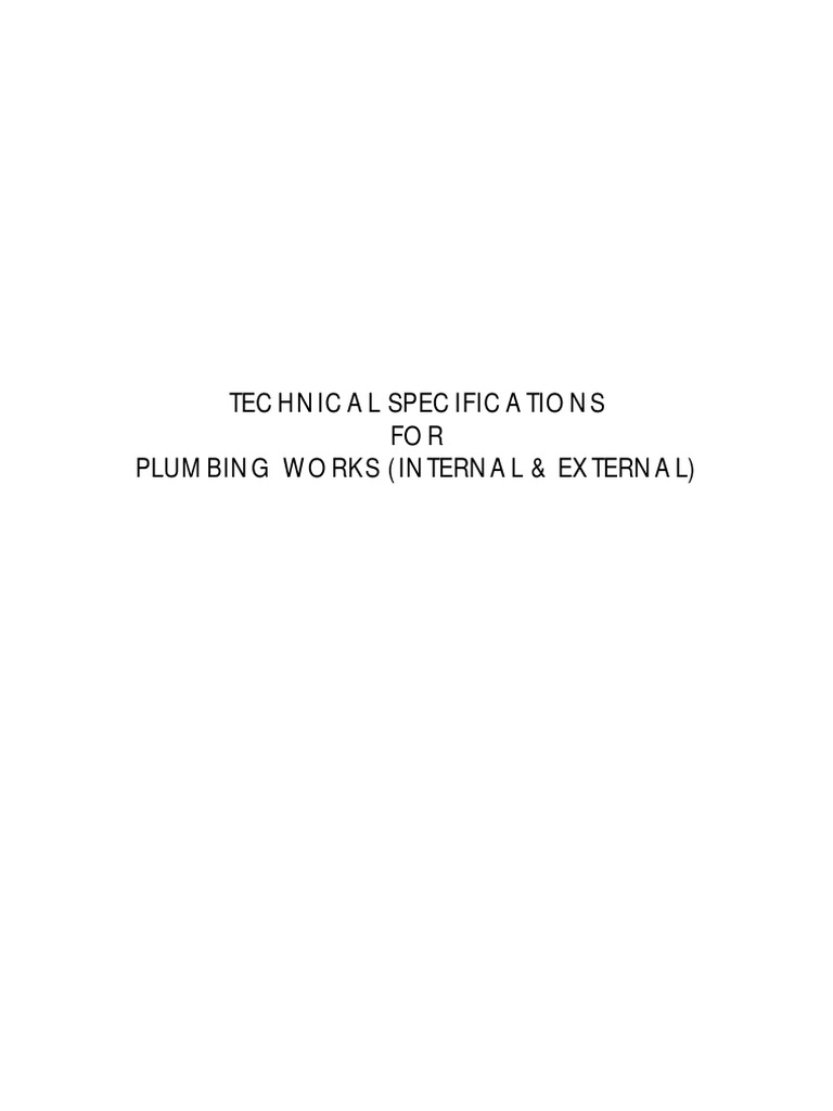 Plumbing Specifications Overview | PDF | Pipe (Fluid Conveyance) | Sink