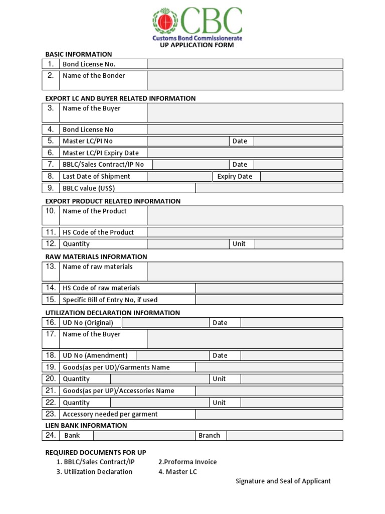 Up Application Form Basic Information | PDF