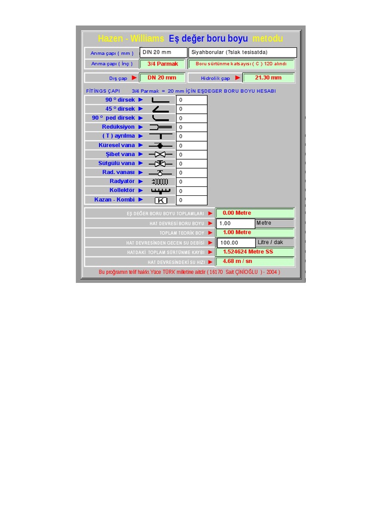 6 Hazen Williams Boru Capi Hesabi | PDF