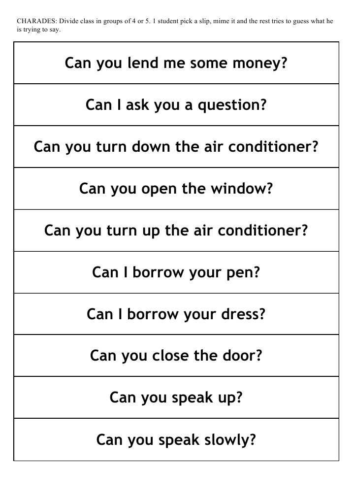 Charades Game Instructions for Class | PDF | Language Arts & Discipline